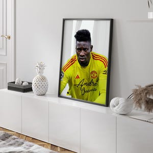 Set of 4 Manchester United Poster Players Andre Onana Bruno Fernandes ...