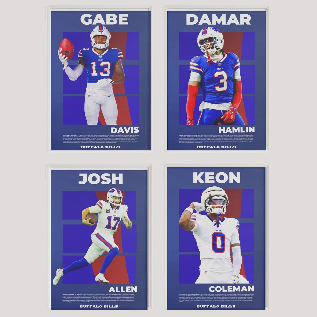 Set of 4 Buffalo Bills Players Poster Digital Download Print Set NFL ...
