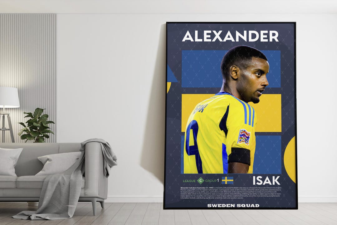 Alexander Isak Poster Sweden Uefa Nations League 2024 Squad Print ...