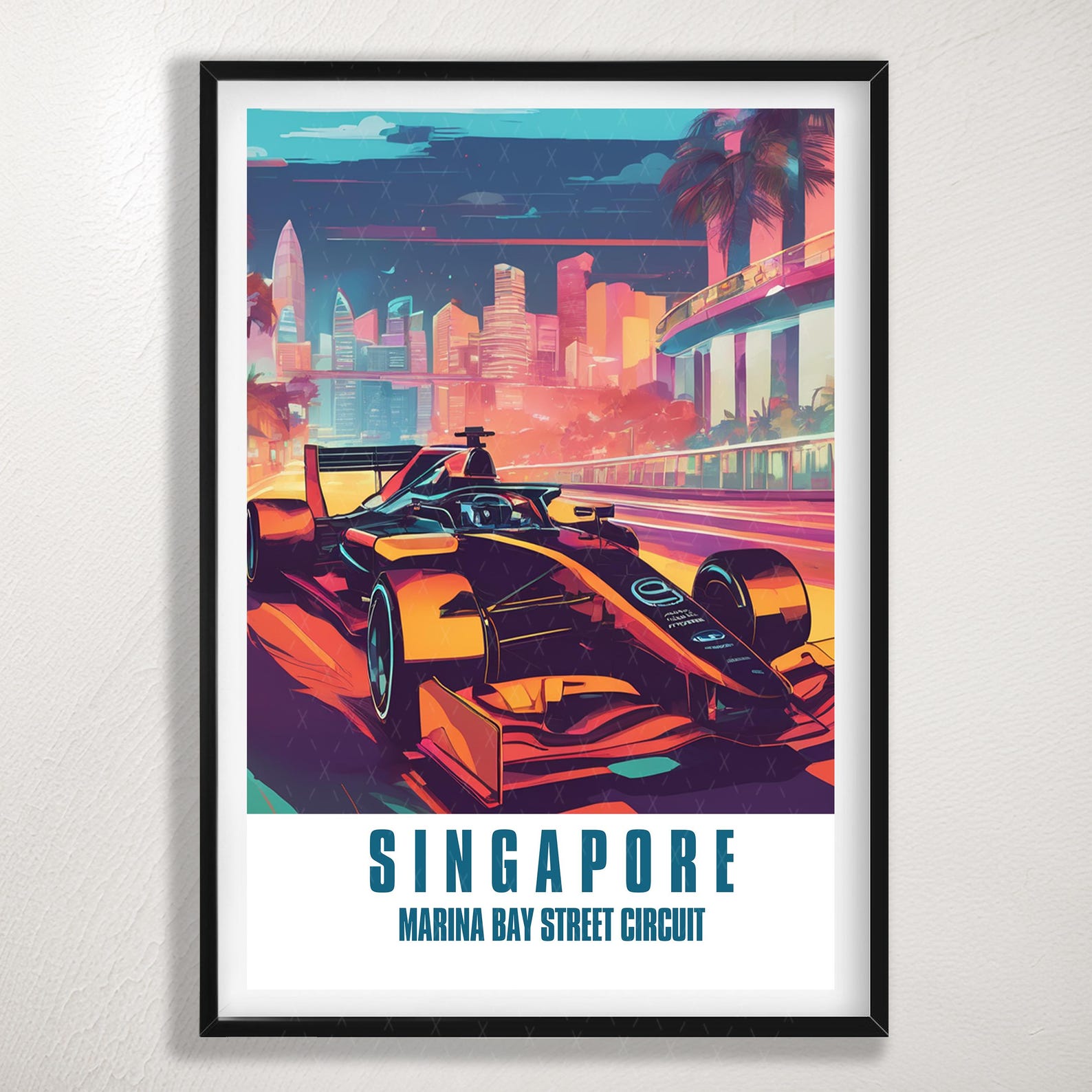F1 Poster Singapore F1 Circuit Digital Download Formula 1 Poster Print ...