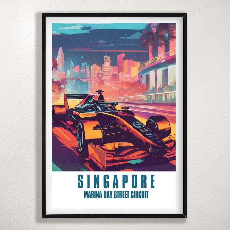 F1 Poster Singapore F1 Circuit Digital Download Formula 1 Poster Print ...