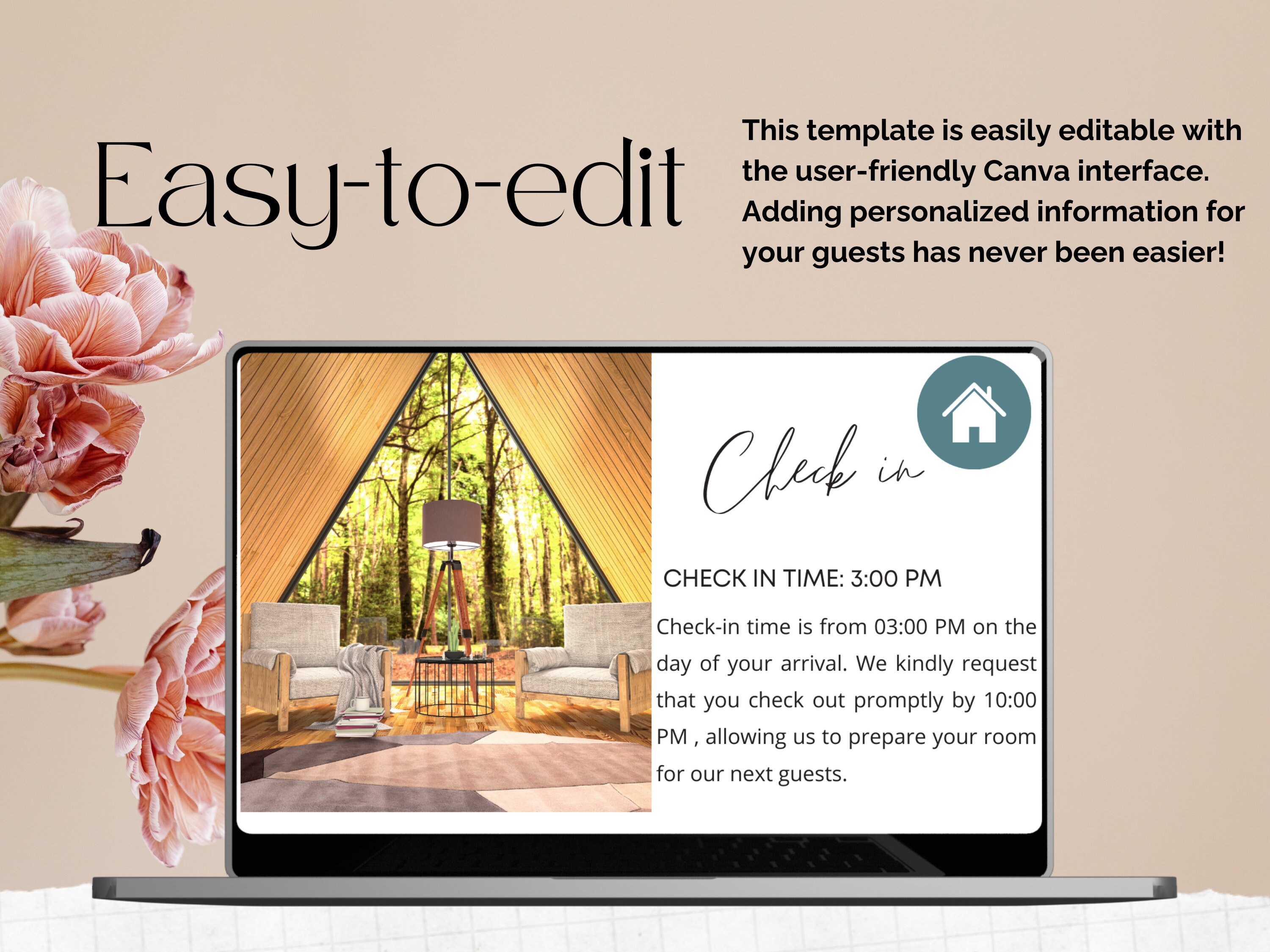 Personalized Rental Guide Airbnb & VRBO Welcome Book Template Easy-to ...