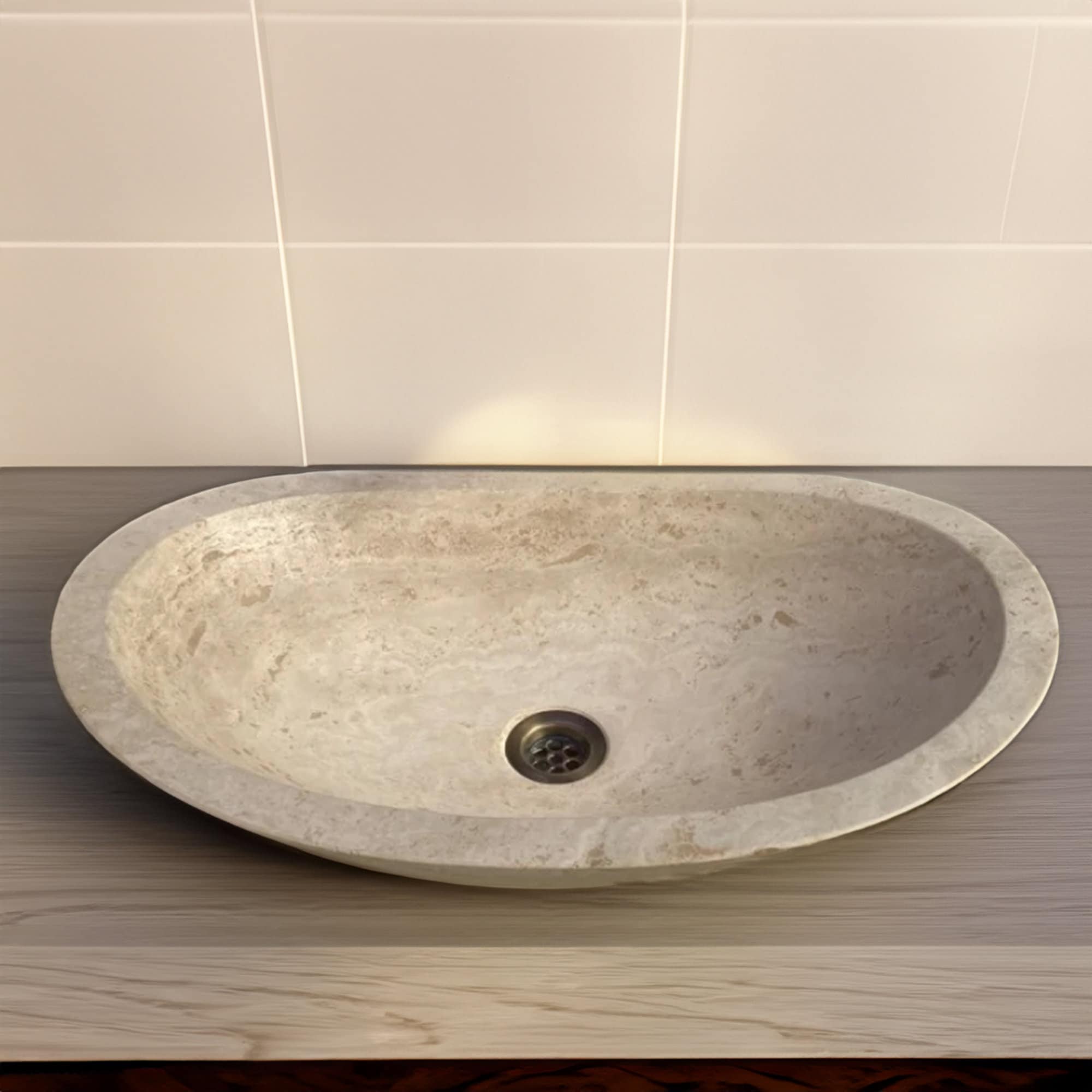 Boat Shape Trough Sink, Travertine Washbasin, Natural Stone Vessel Sink ...
