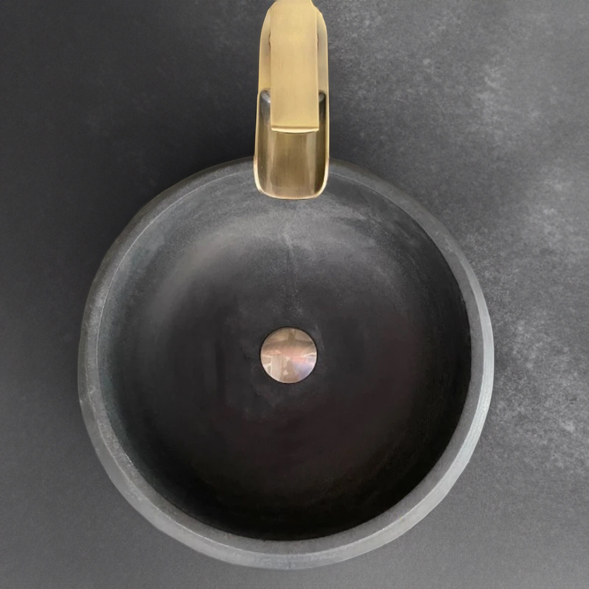 Basalt Design Sink Vanity, Round Rustic Countertop Design Adds Charm ...