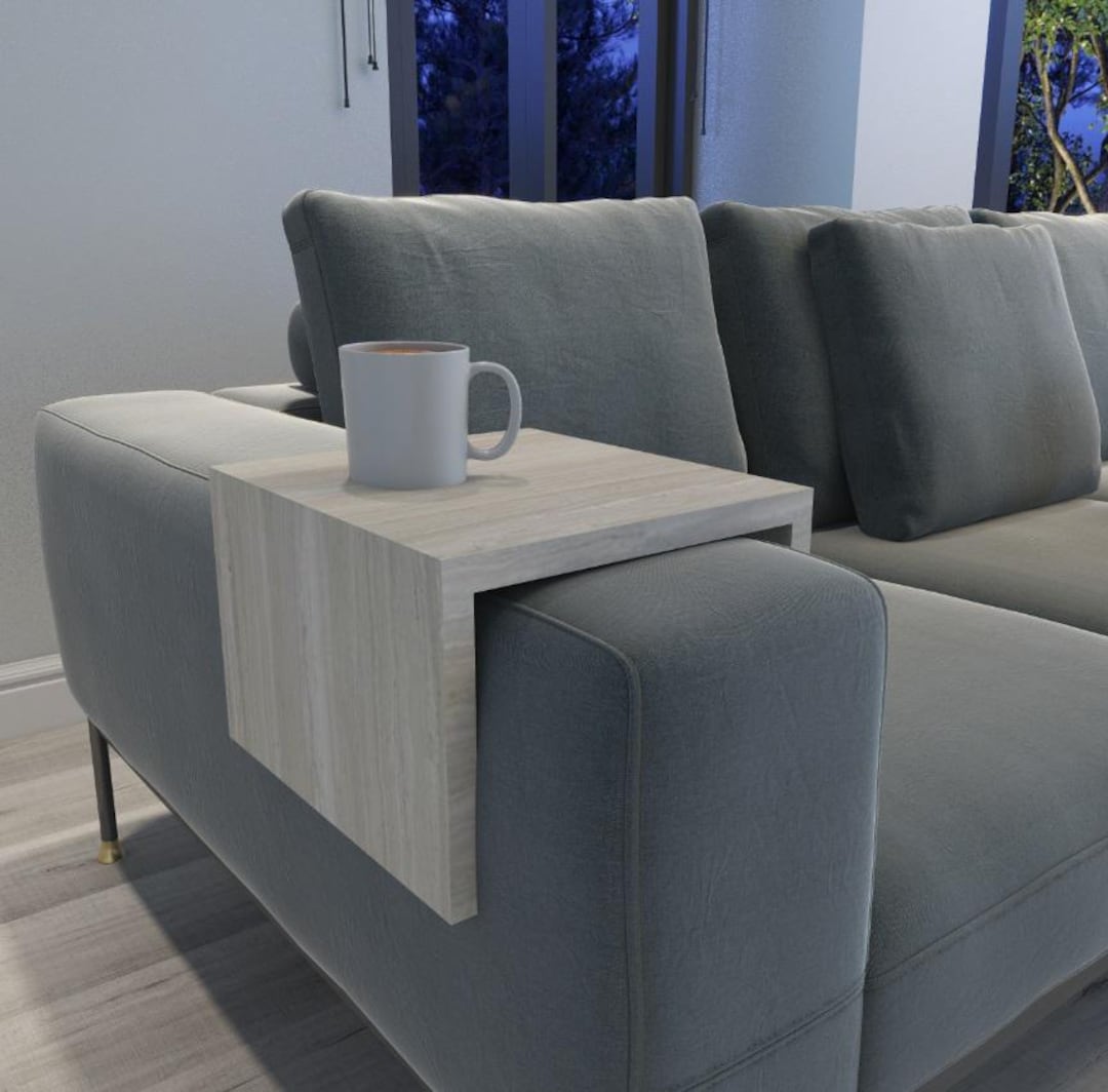 Travertine Couch Arm Rest Table With Magazine Stand,custom Natural ...