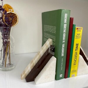 Triangle Marble Bookend Storage Floating Shelves,book Stand,library ...