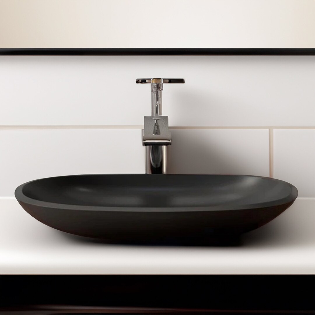 Basalt Oval Sink, Handcrafted Large Kitchen Square Sink - Etsy