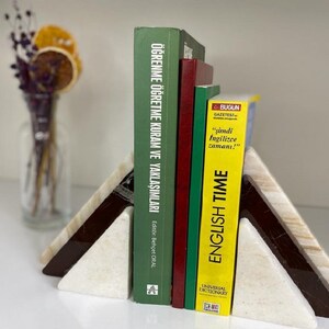 Triangle Marble Bookend Storage Floating Shelves,book Stand,library ...