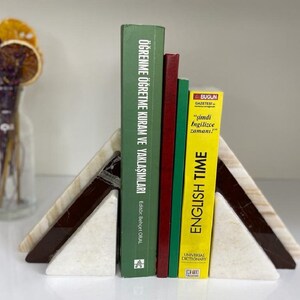 Triangle Marble Bookend Storage Floating Shelves,book Stand,library ...