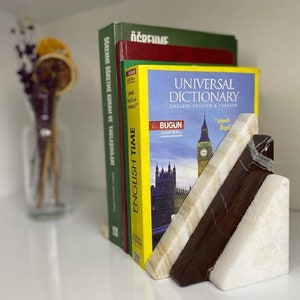 Triangle Marble Bookend Storage Floating Shelves,book Stand,library ...