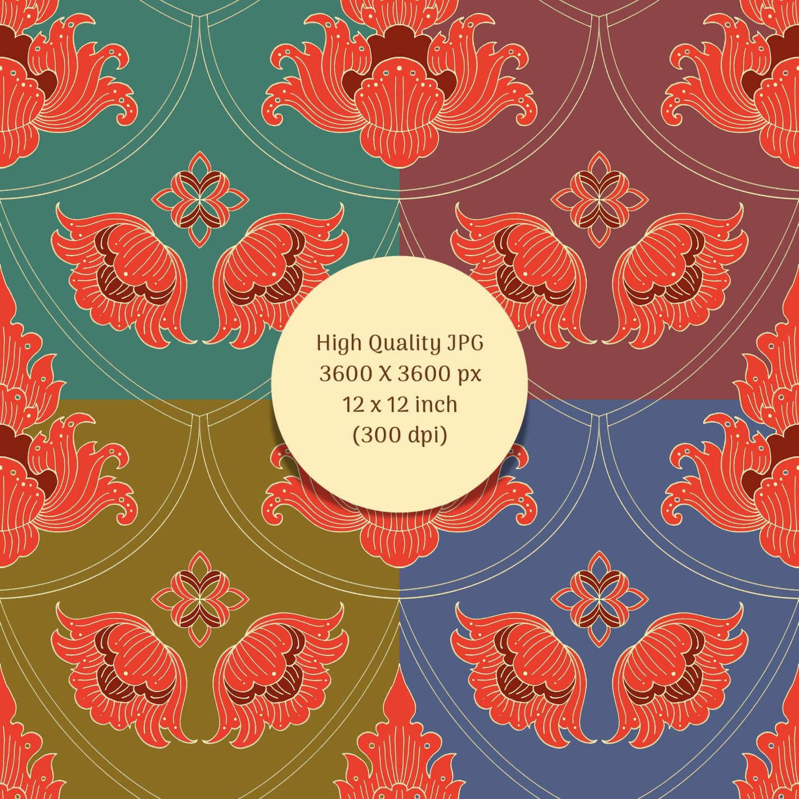 Batik Cotton Rose Collection – Seamless Thai Pattern Digital Download ...