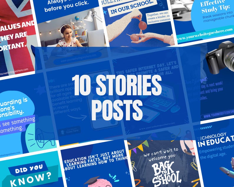 80 Education Templates for Social Media | School Social Media Templates ...