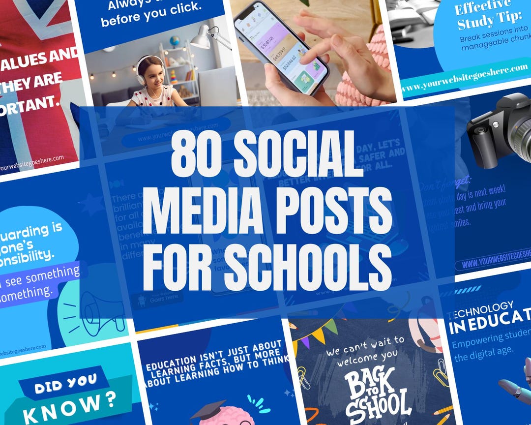 80 Education Templates for Social Media | School Social Media Templates ...