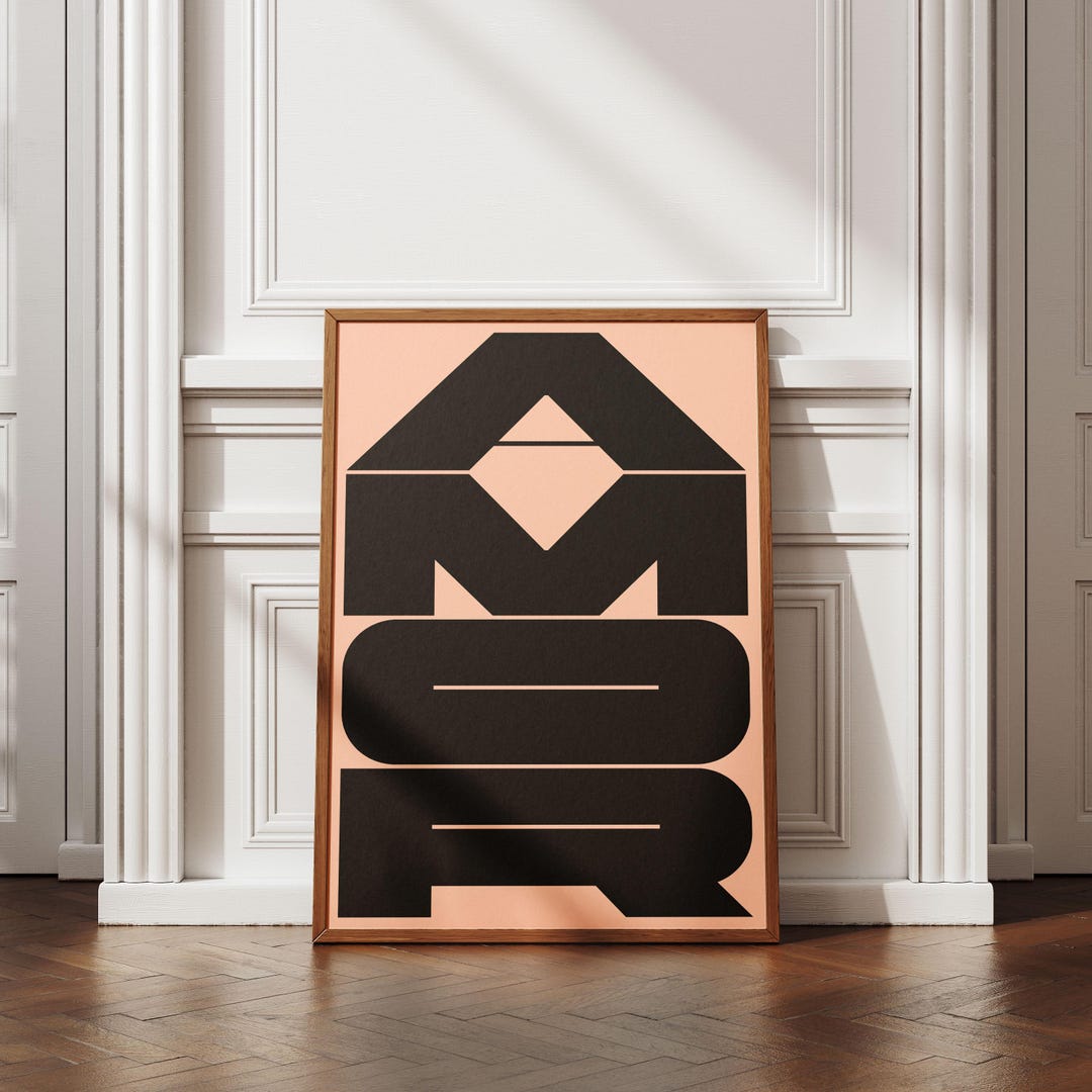 AMOR Printable Art — Modern Typography Poster, Minimalist Valentine’s ...