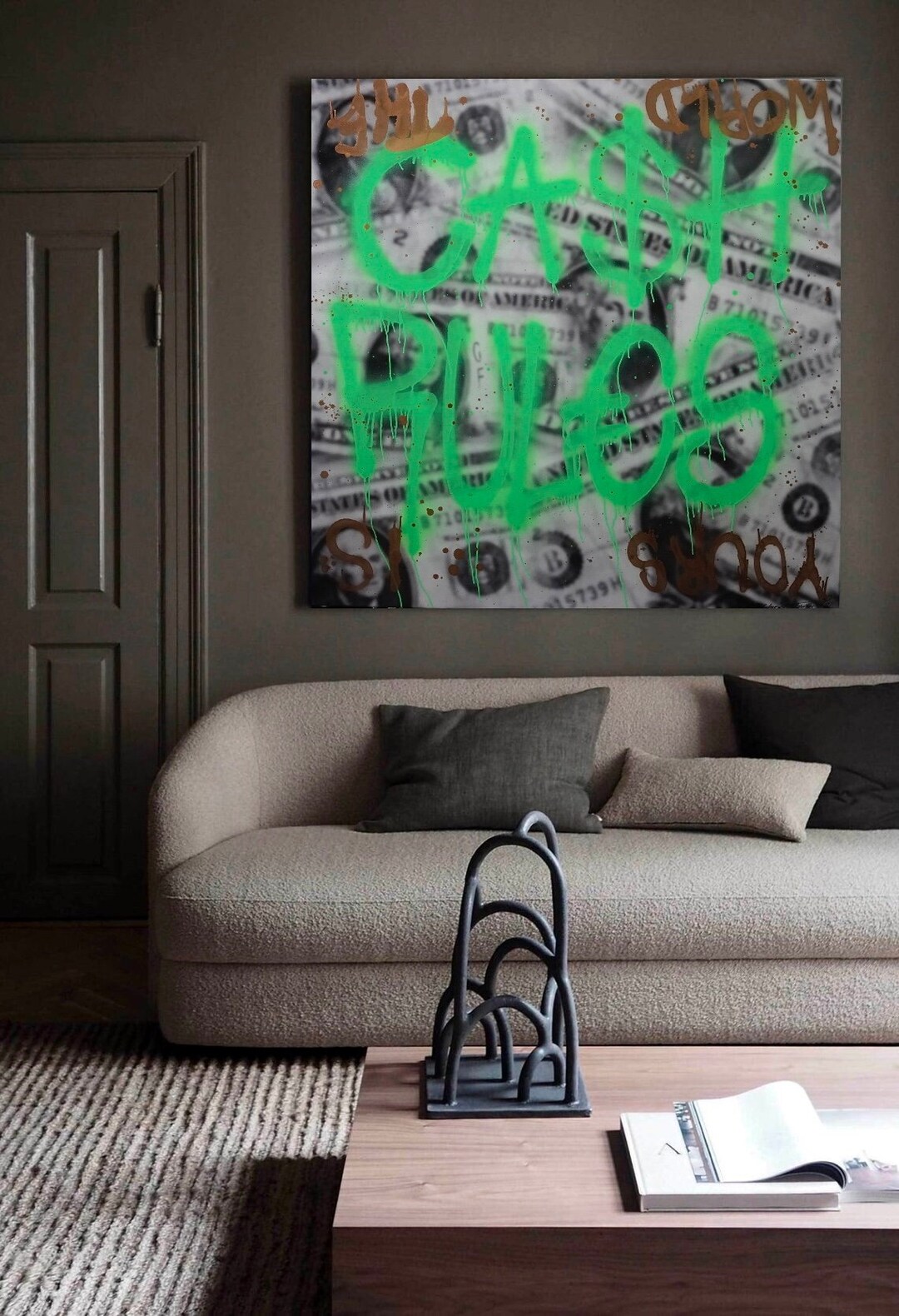 Cash Rules Pop Art Painting - Etsy