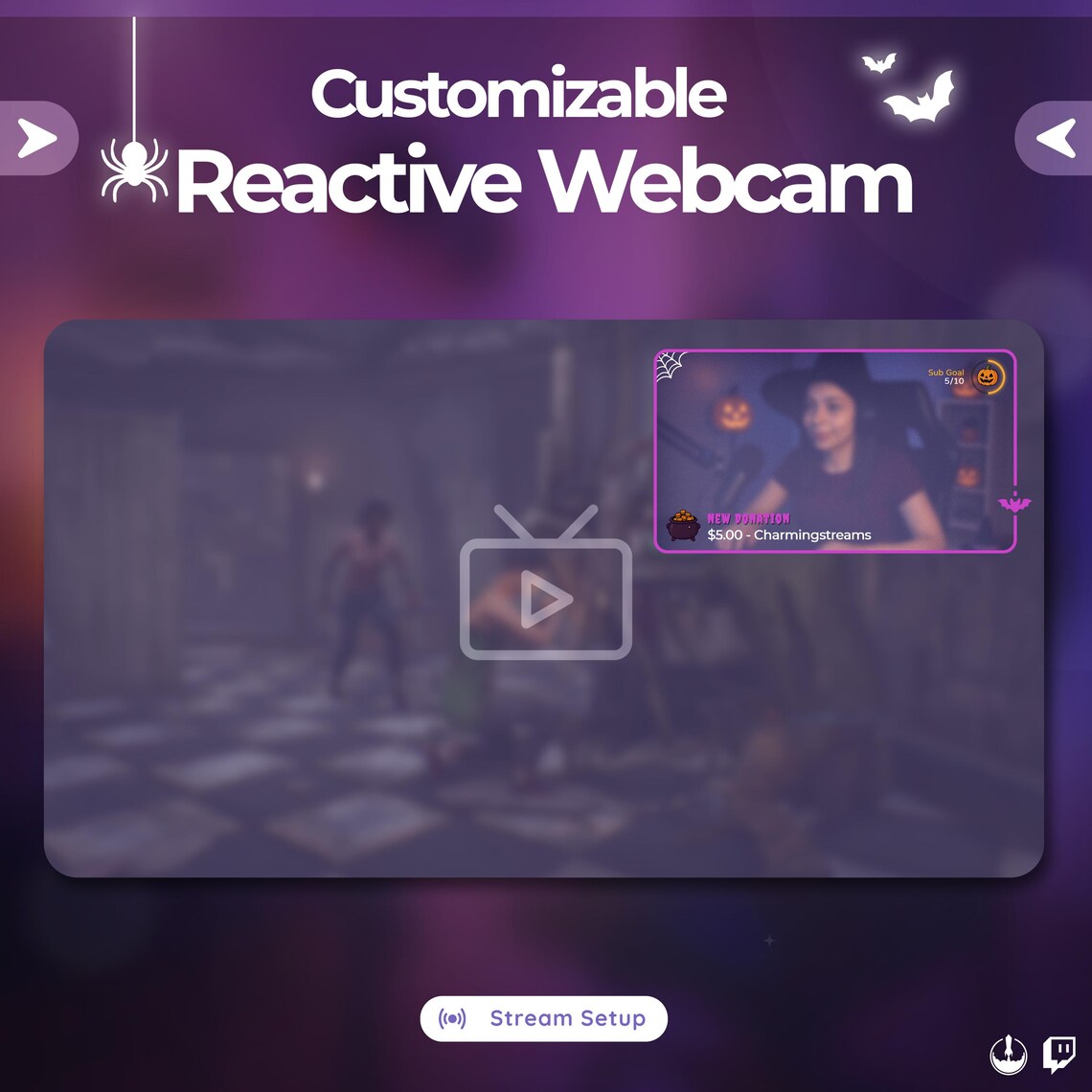 Halloween Reactive Webcam Overlay – Spooky Minimalist Design With Goal ...