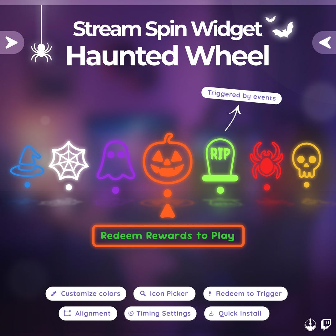 Halloween Spinning Wheel Widget – Spooky Interactive Twitch Overlay ...