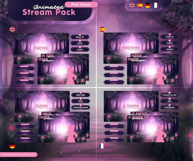 Pink Forest Animatedstream Overlay- Magical Enchanted Forest Overlay ...