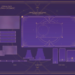 Luna Cosmic Stream Package for TWITCH | Tarot Cards, Twitch Overlay ...
