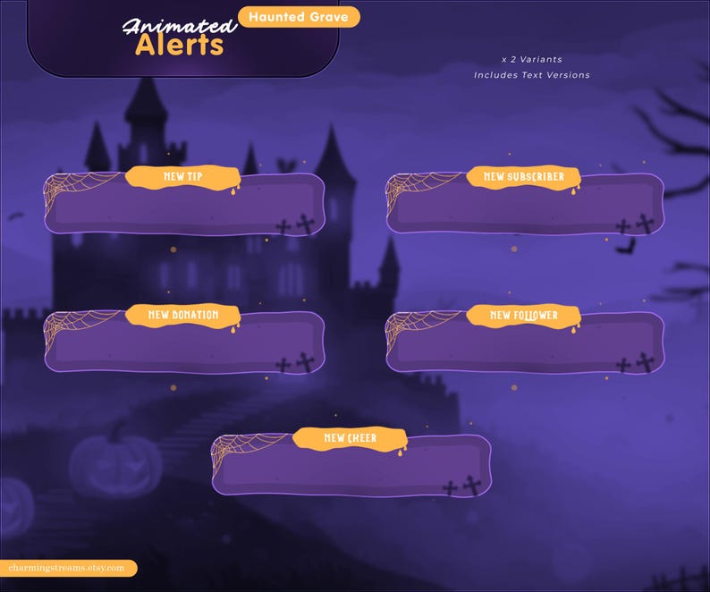 Haunted Grave Animated Twitch Alerts: Halloween Stream Overlay (digital ...