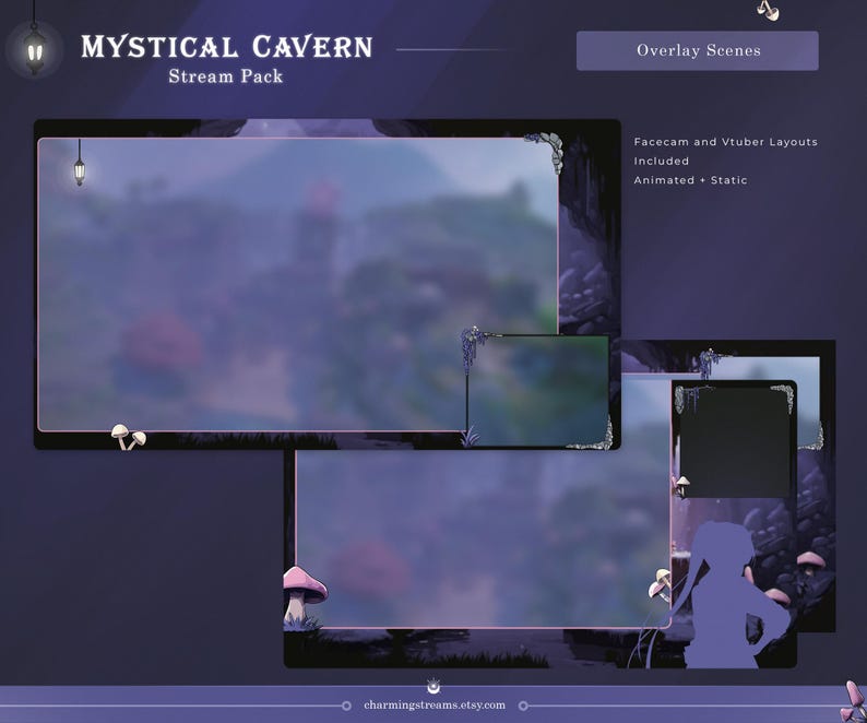 Mystical Cavern Stream Package for TWITCH | Magical Mushroom, Enchanted , Glow Mushroom, Fantasy ...