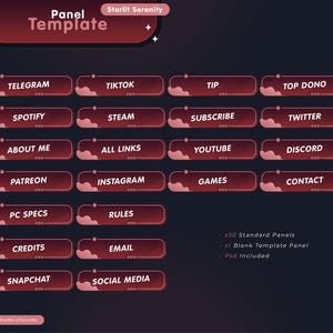 Red Star Twitch Panels Template: Starlit Serenity Theme (canva ...