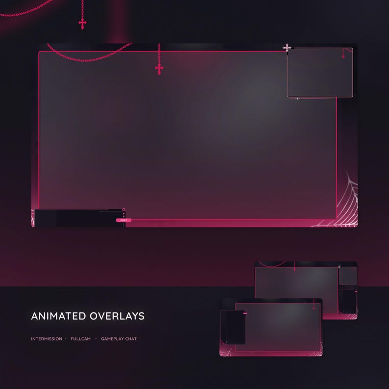Gothic Vtuber Stream Pack – Animated Dark Theme Overlays, Panels ...