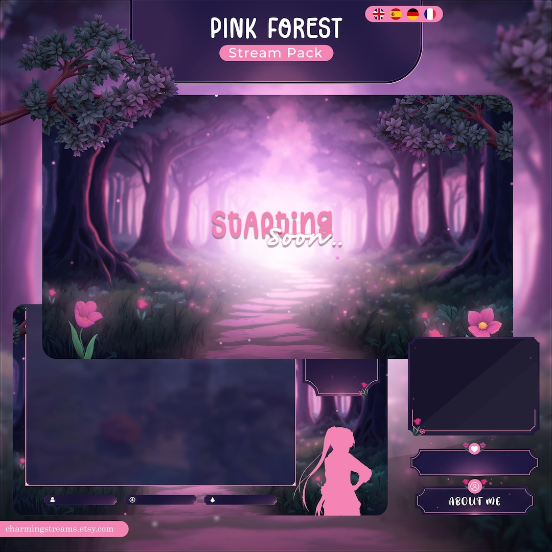 Pink Forest Animatedstream Overlay- Magical Enchanted Forest Overlay ...