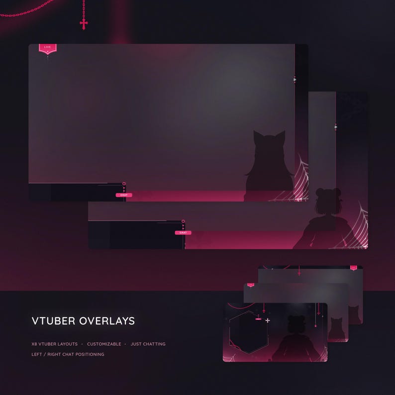 Gothic Shadow Animated Stream Pack. Dark Goth, Minimal Theme • Overlays ...