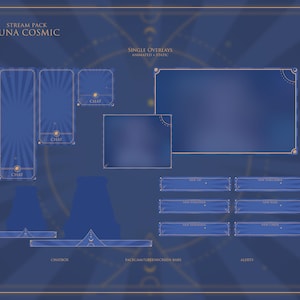 Luna Cosmic Stream Pack for Twitch| Tarot Cards, Twitch Overlay, Blue ...