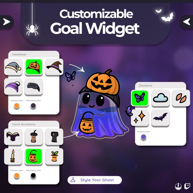 Halloween Ghost Goal Widget – Twitch & Streamelements Overlay ...