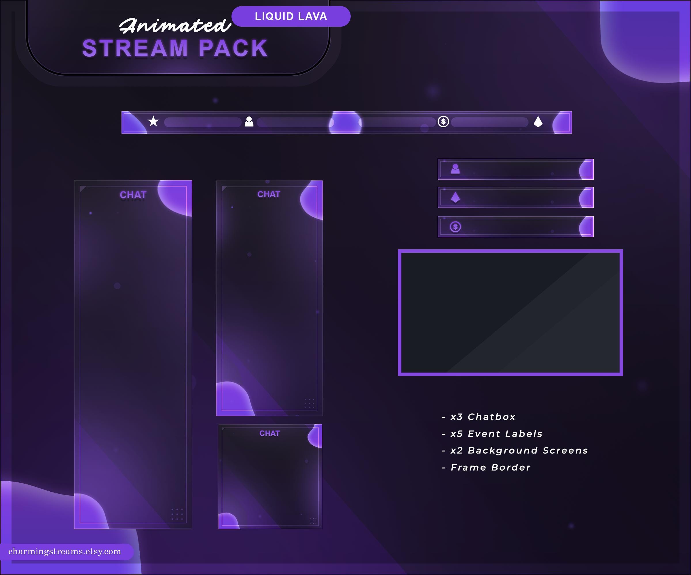 Liquid Lava Stream Overlay Pack for Twitch | Lava Lamp Themed Animated ...