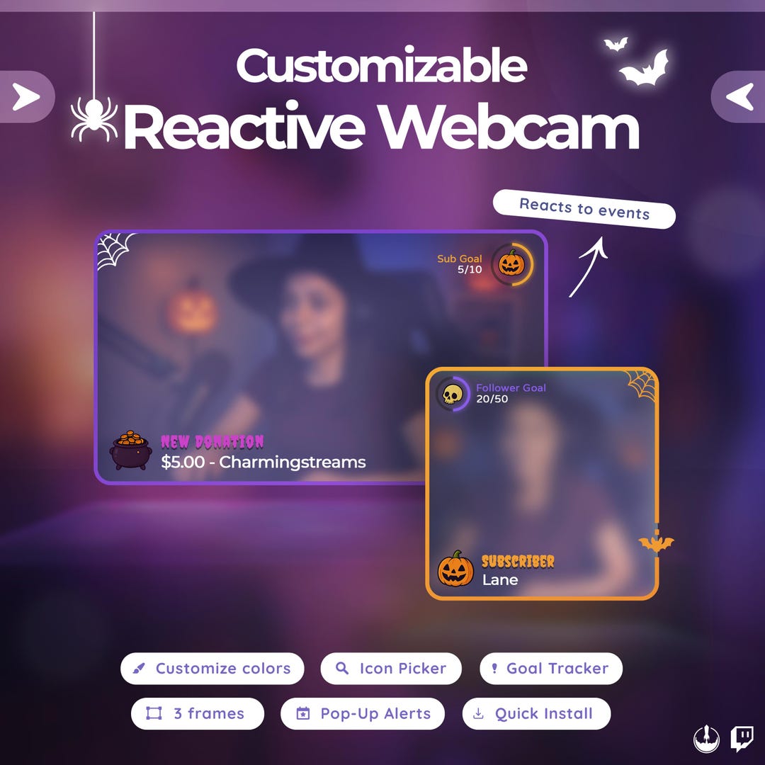 Halloween Reactive Webcam Overlay – Spooky Minimalist Design With Goal ...