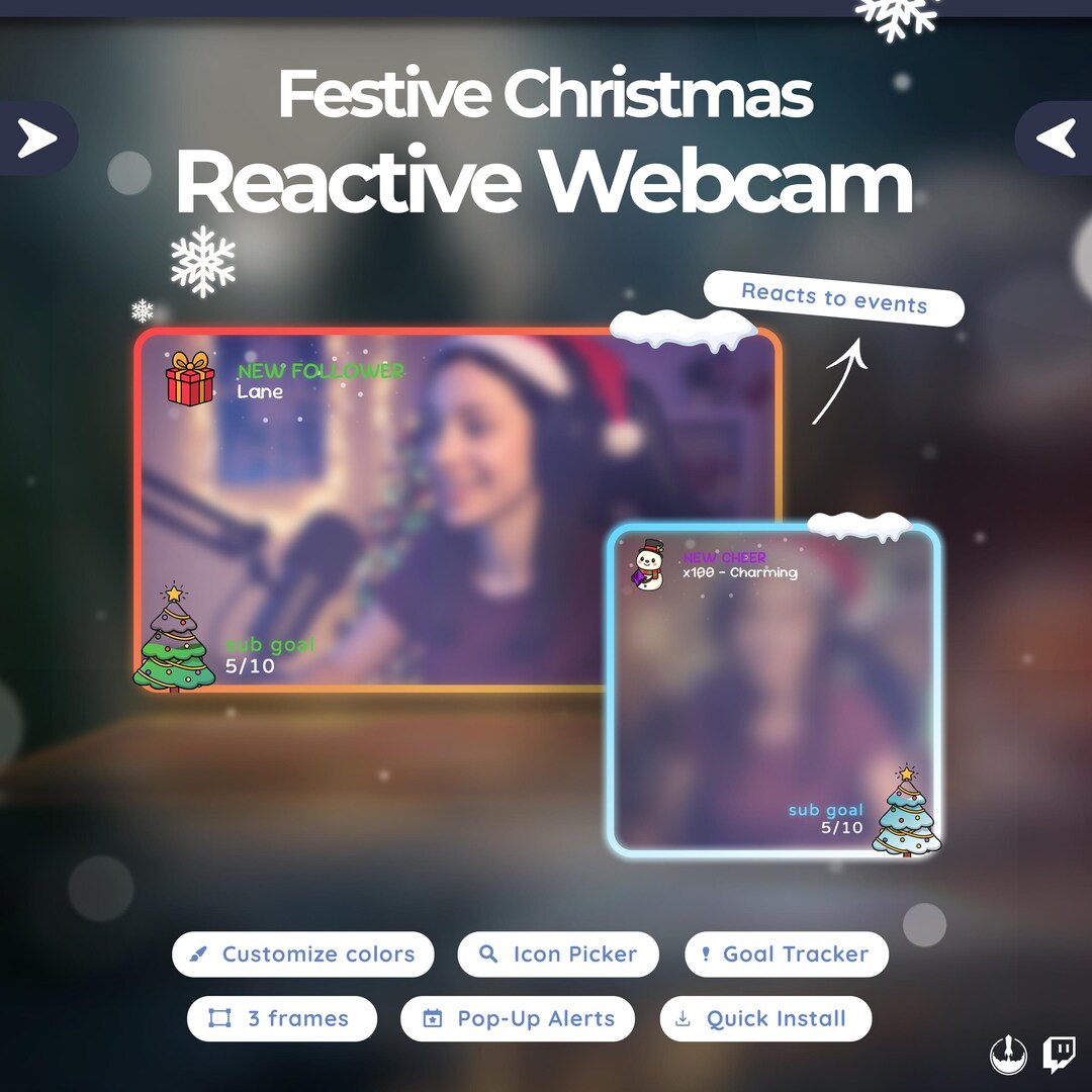 Christmas Reactive Webcam Overlay – Festive Minimalist Design With Goal ...