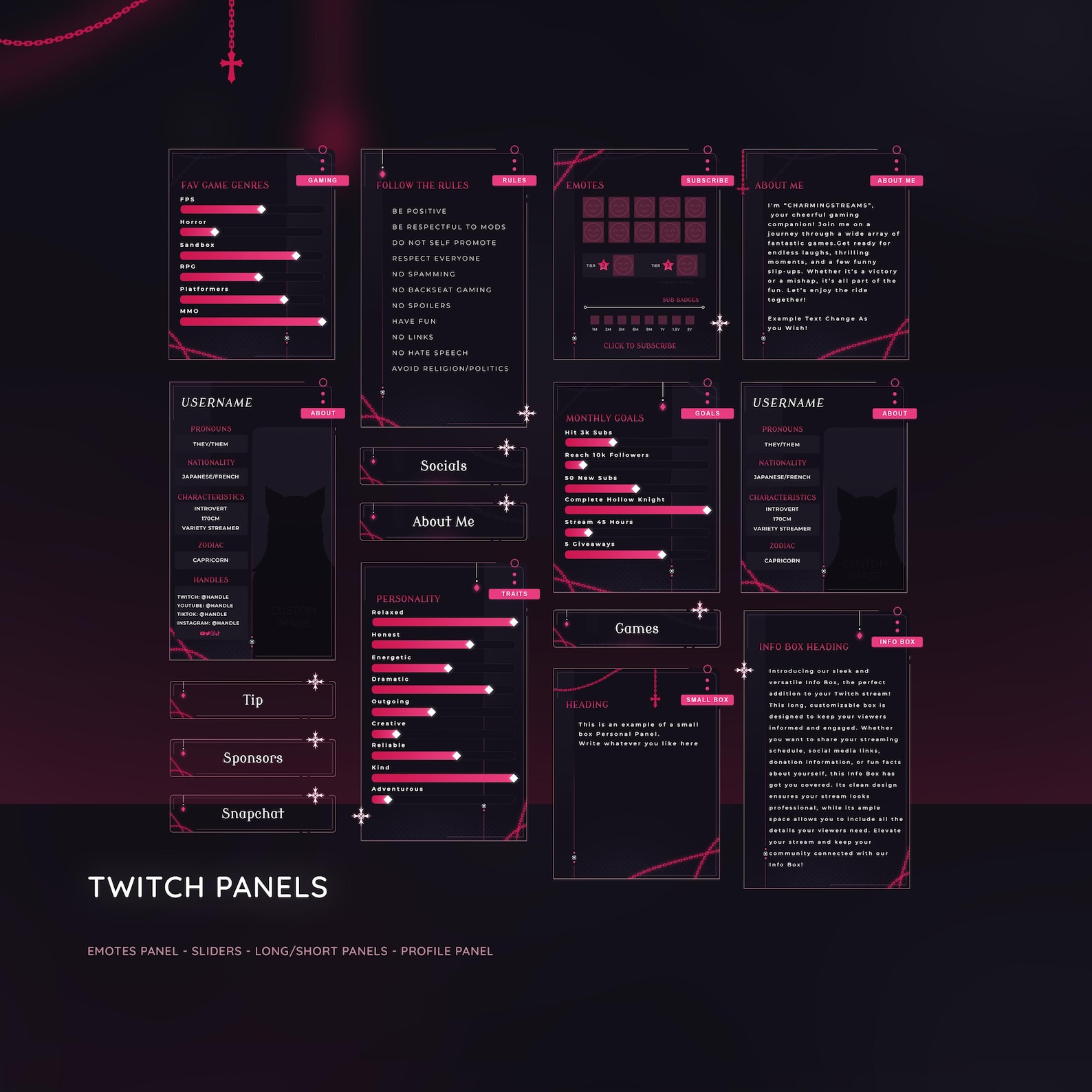 Gothic Shadow Customizable Panels • Goth Themed Panel Template Set ...