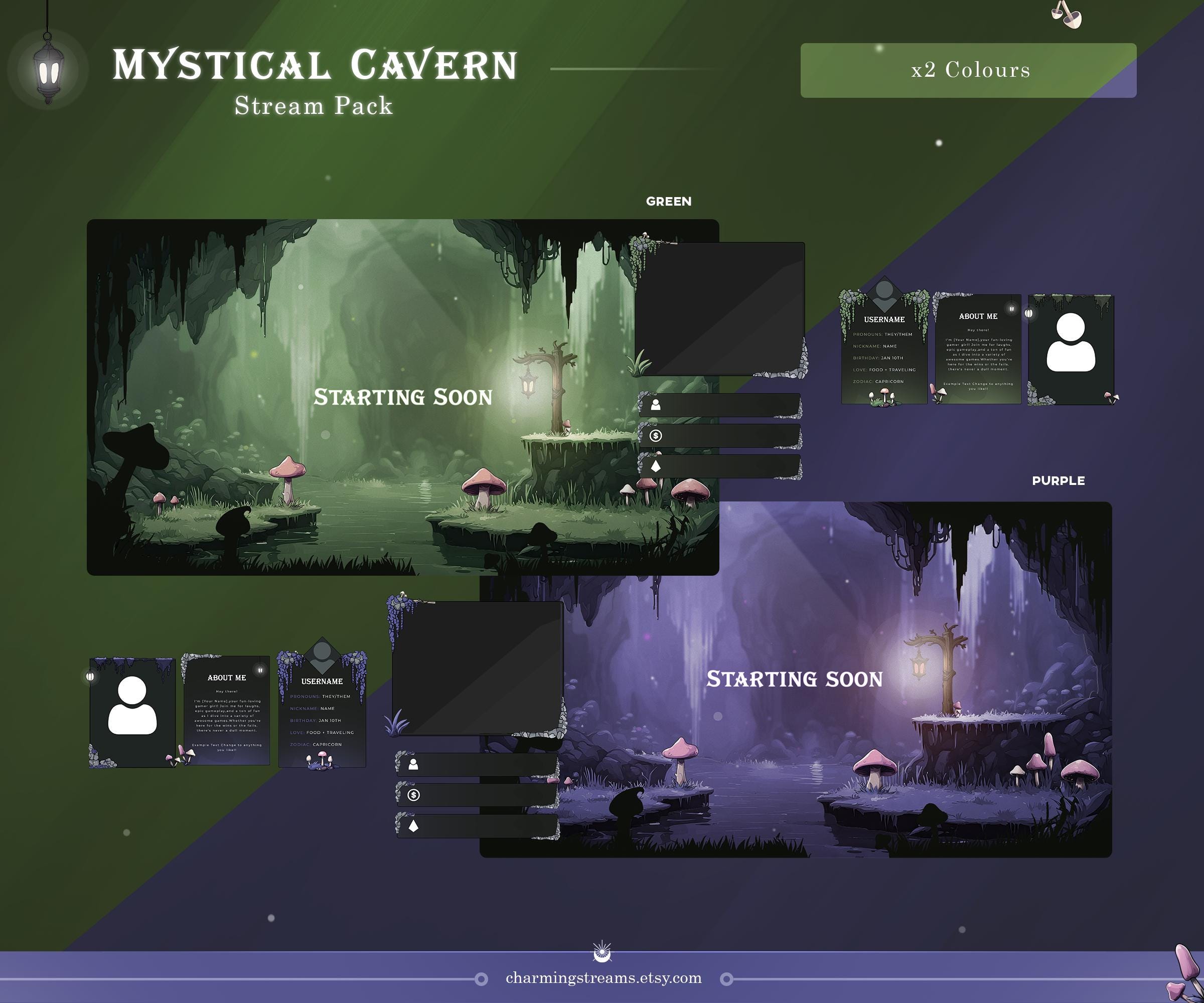 Mystical Cavern Stream Package for TWITCH | Magical Mushroom, Enchanted , Glow Mushroom, Fantasy ...