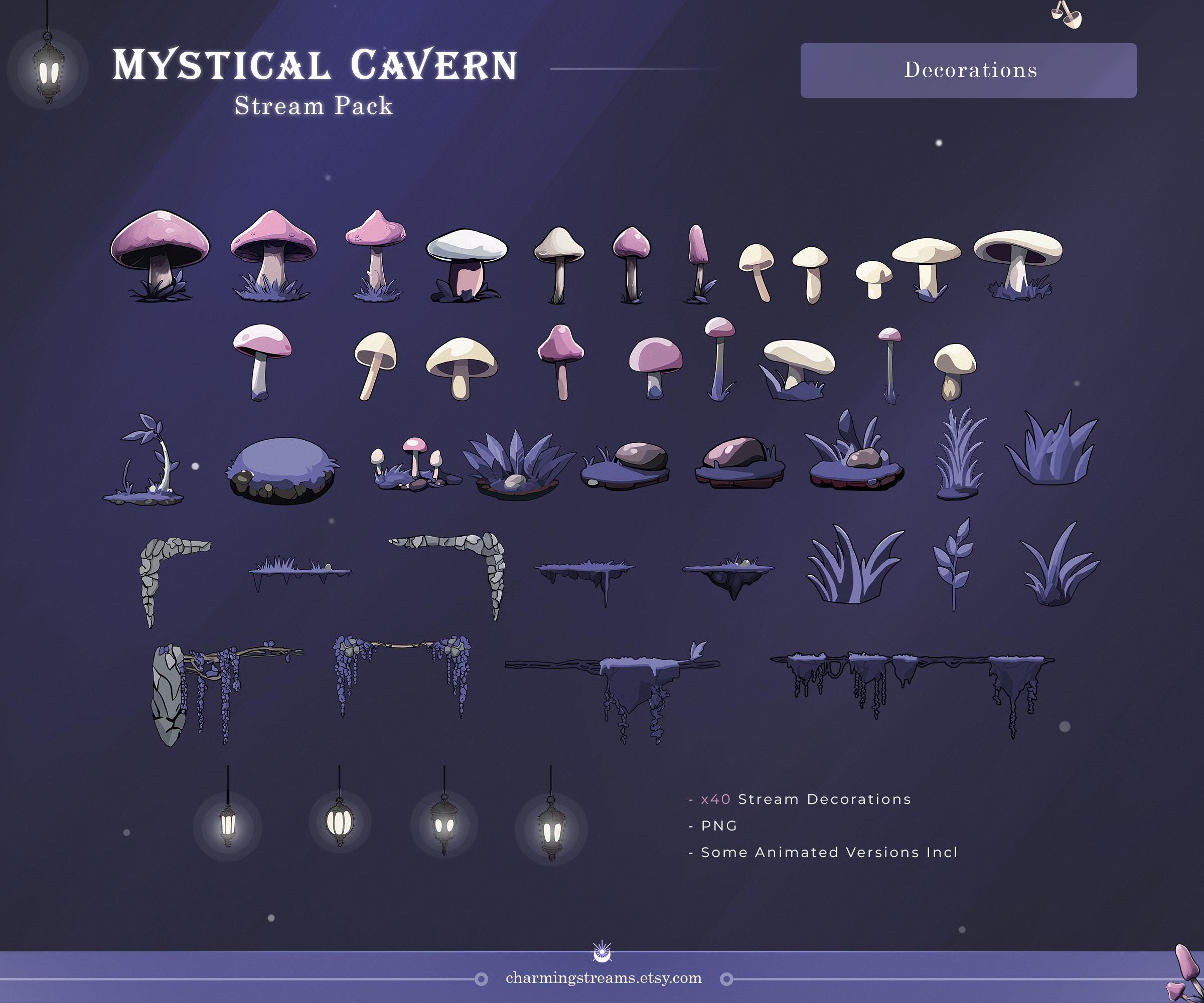 Mystical Cavern Stream Package for TWITCH Magical Mushroom, Enchanted , Glow Mushroom, Fantasy ...