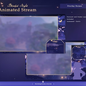 Blissful Night Stream Pack - Purple Themed Twitch Overlay | Aesthetic ...