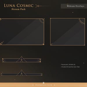 Luna Cosmic Stream Pack for Twitch| Tarot Cards, Twitch Overlay, Black Gold, Astrology ...