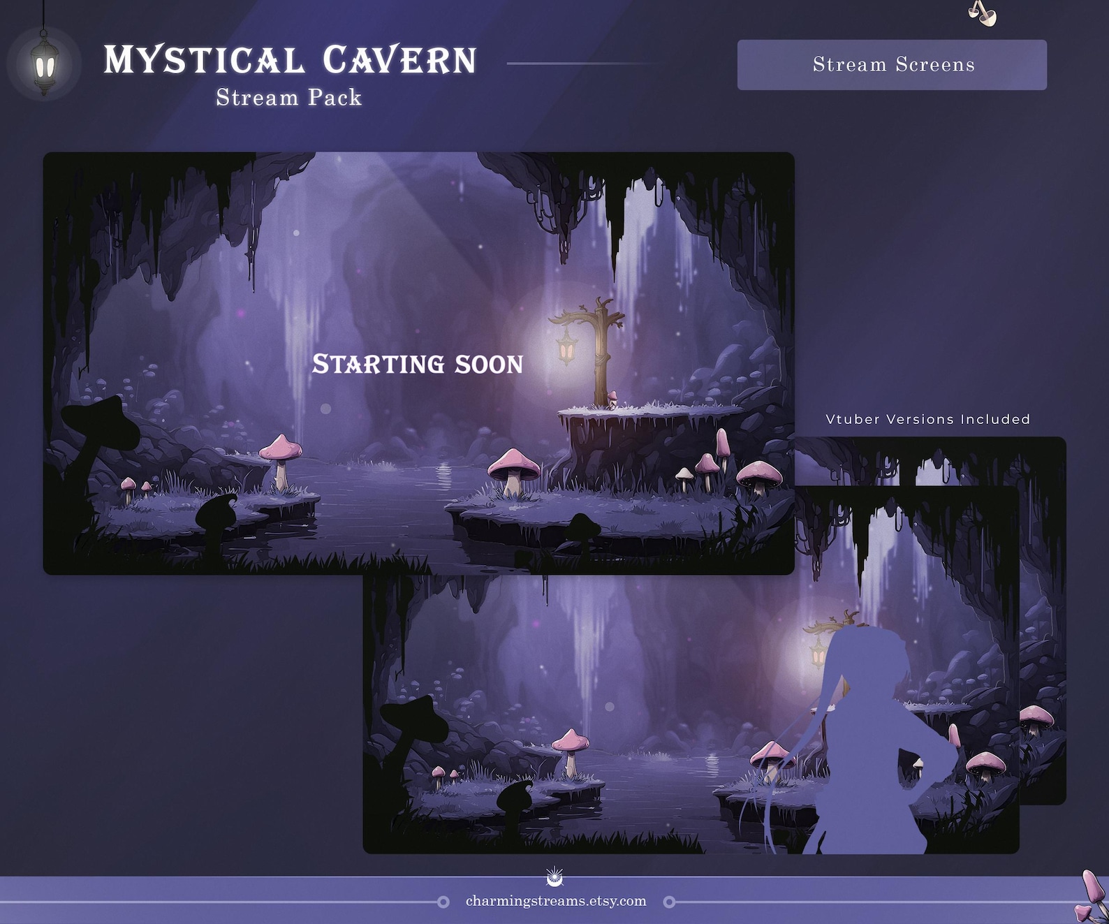 Mystical Cavern Stream Package for TWITCH | Magical Mushroom, Enchanted , Glow Mushroom, Fantasy ...