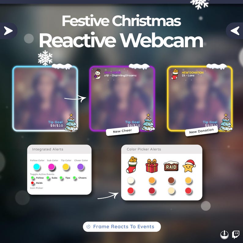 Christmas Reactive Webcam Overlay – Festive Minimalist Design With Goal ...