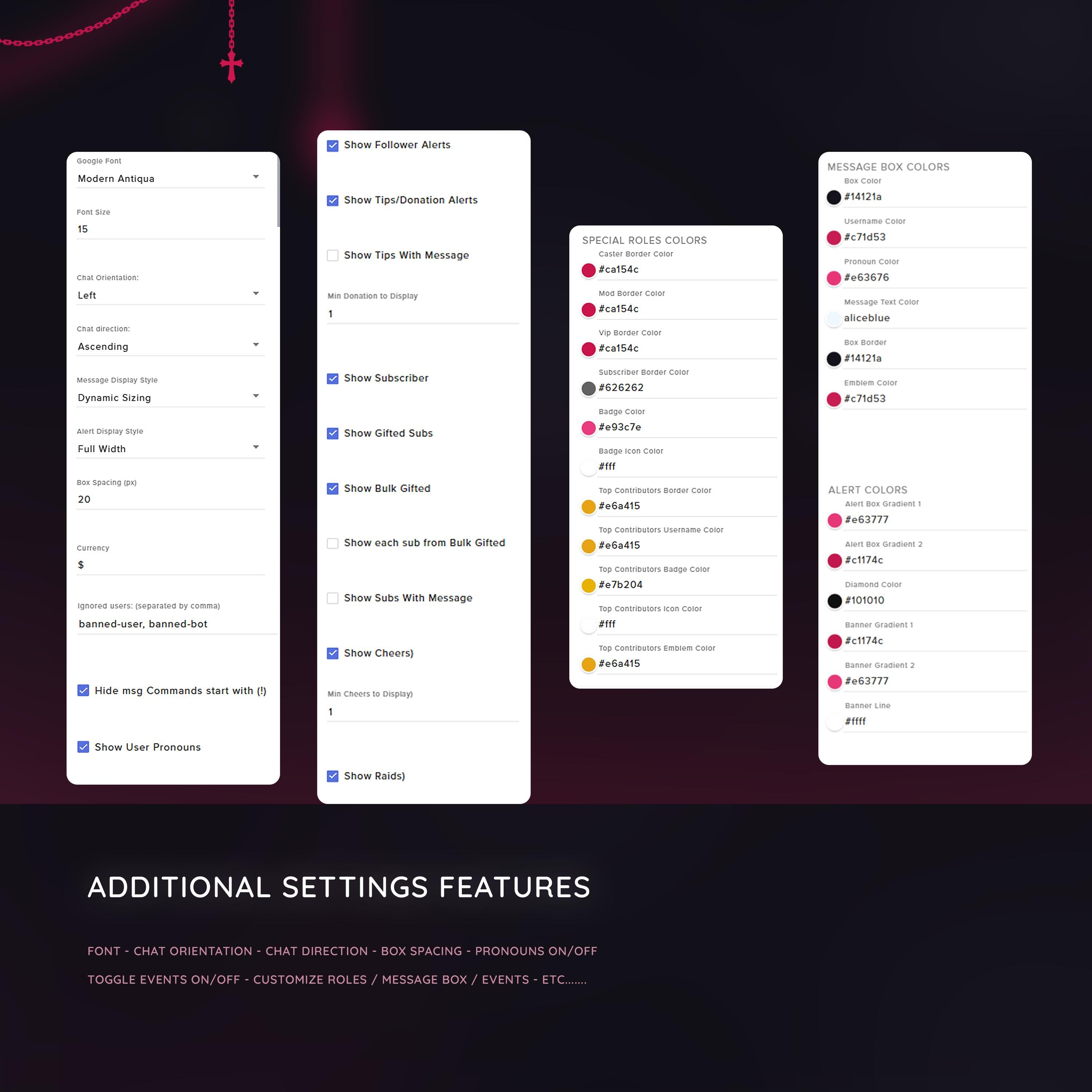 Gothic Twitch Chat Widget – Dark Theme With Roles, Pronouns & Events ...