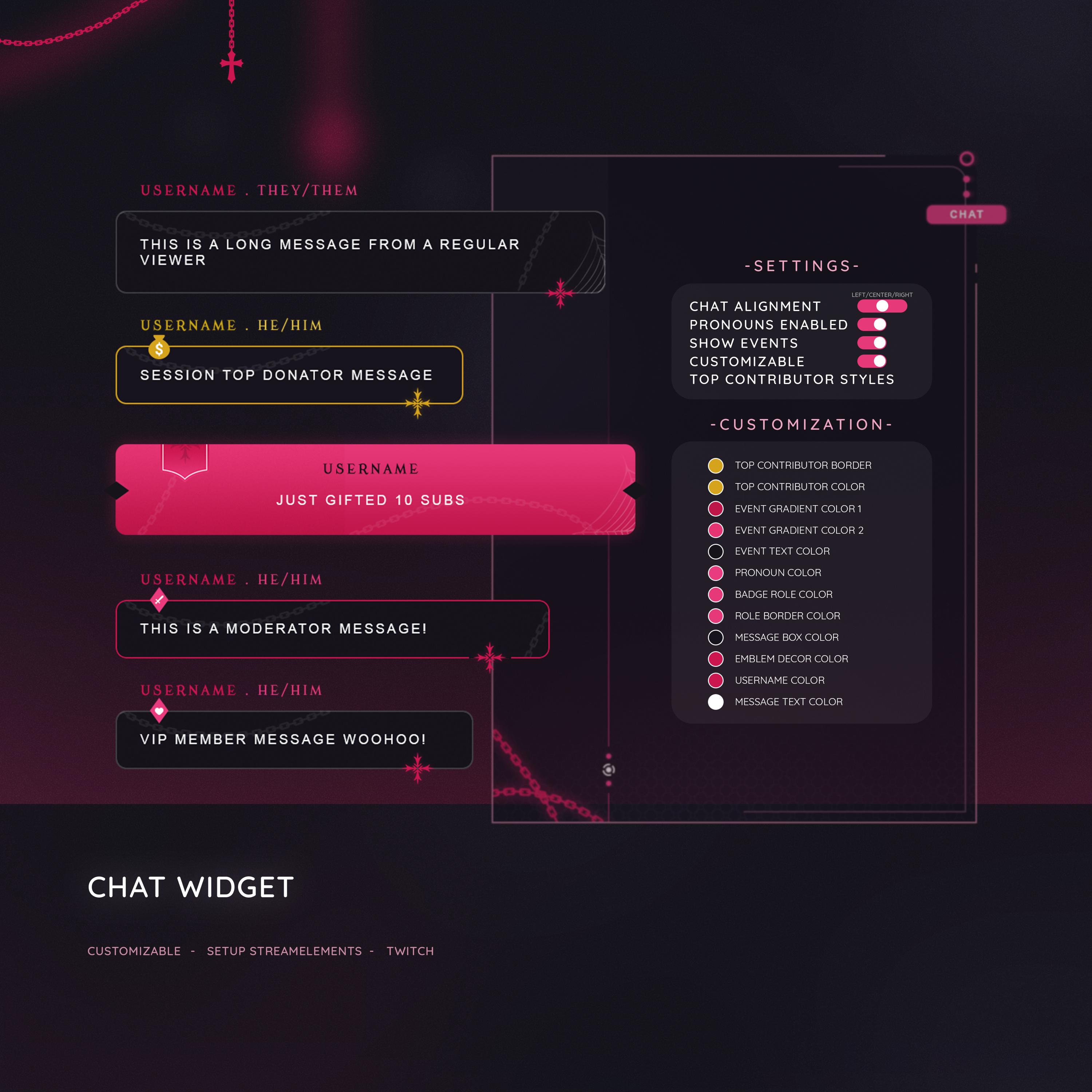 Gothic Shadow Animated Stream Pack. Dark Goth, Minimal Theme • Overlays ...
