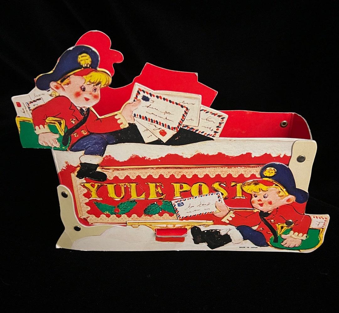 Christmas Card Holder - "yule Post". Die-cut, Fold Out Cardboard ...
