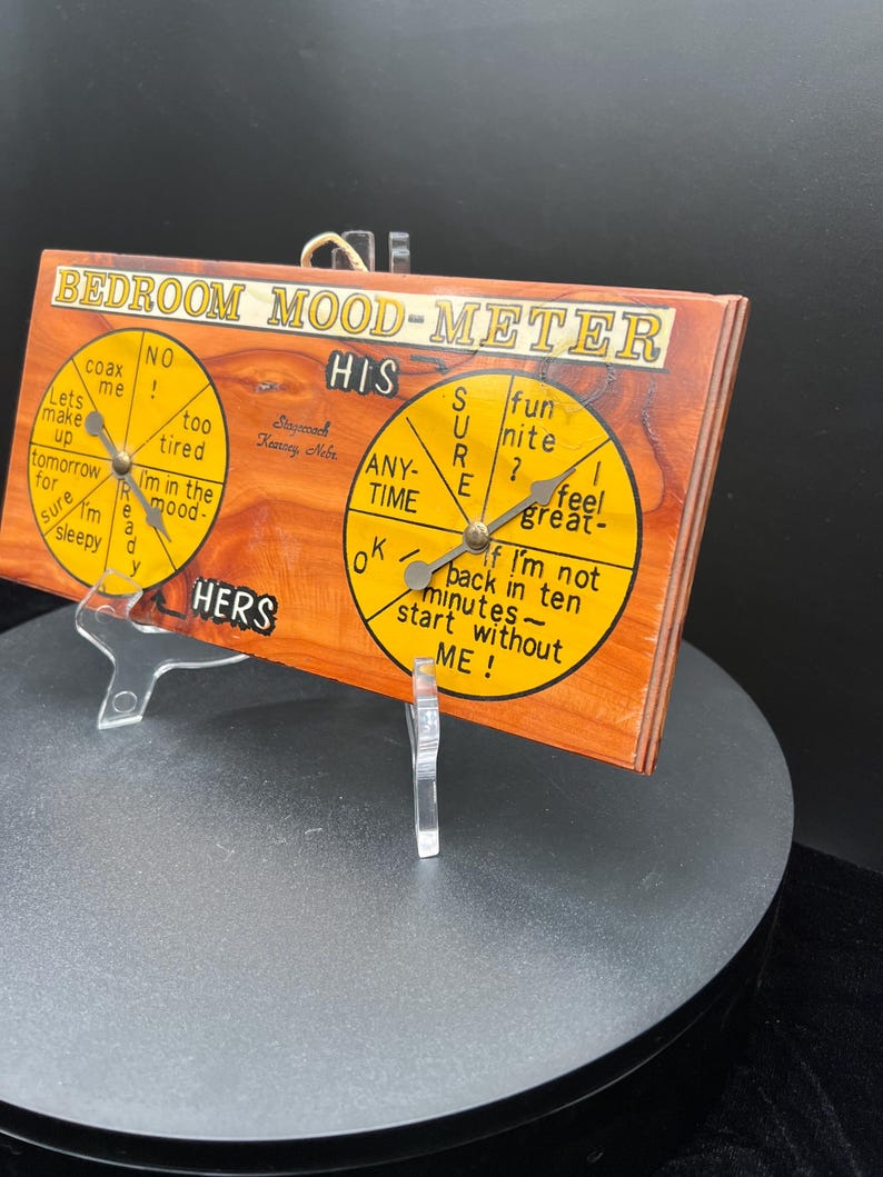 Vintage "bedroom Mood-meter" Game, Designed to Playfully Gauge a Couple ...