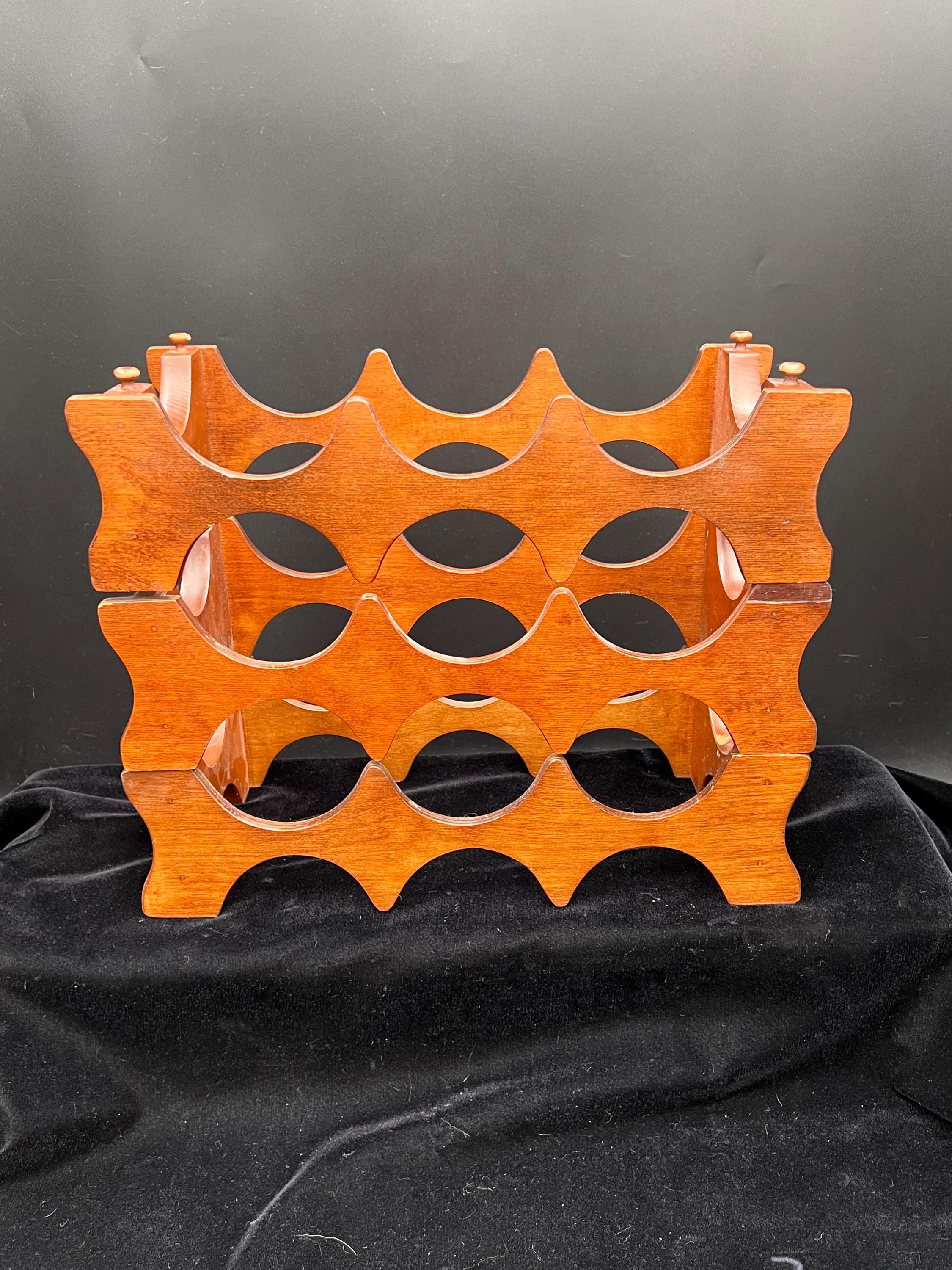 Midcentury Modern Teak 12-bottle Stackable Wine Rack With 4 Sections - Etsy