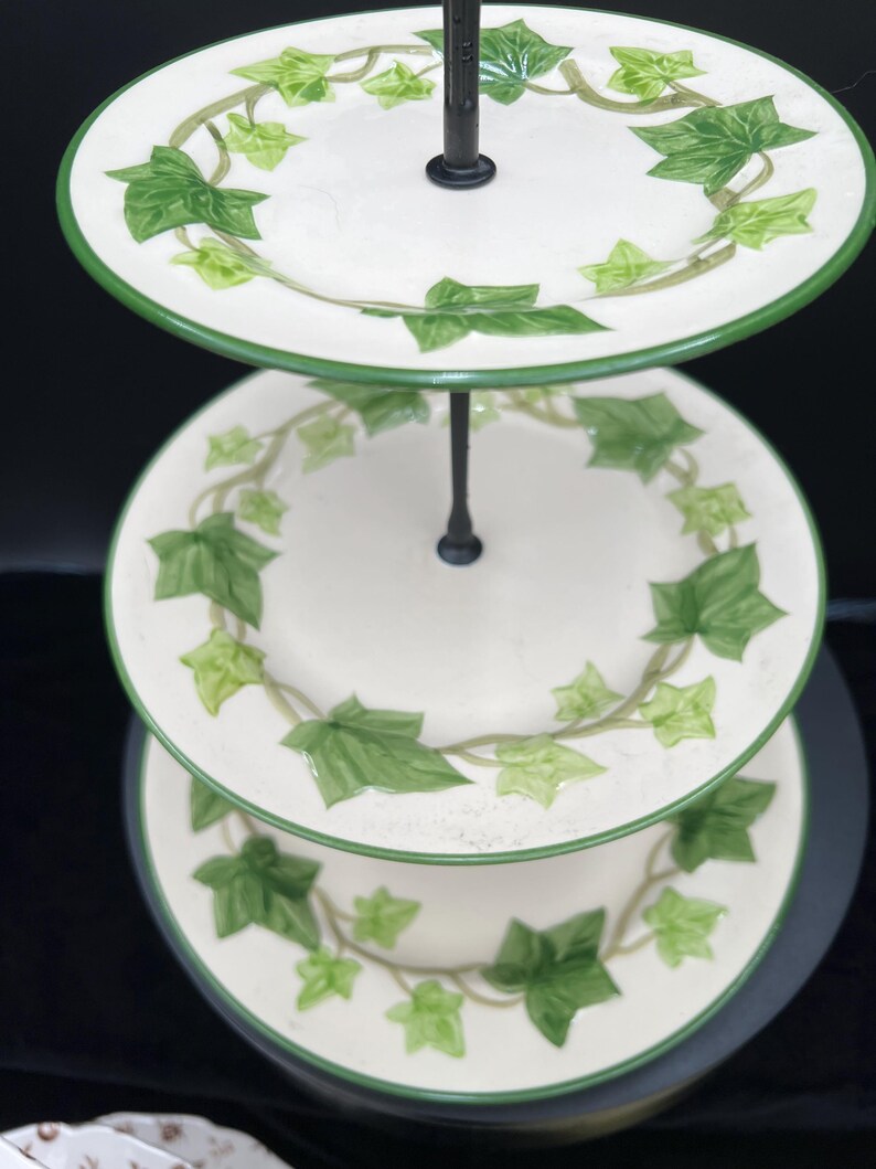 Three-tiered Tidbit Appetizer Display in 3 Styles: Franciscan Ivy ...