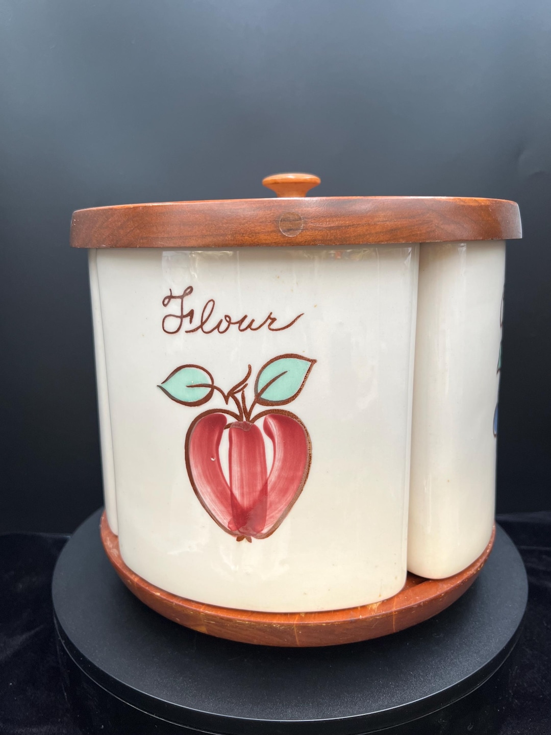 Purinton Pottery Revolving Kitchen Canister Set; 4 Sections: Flour ...