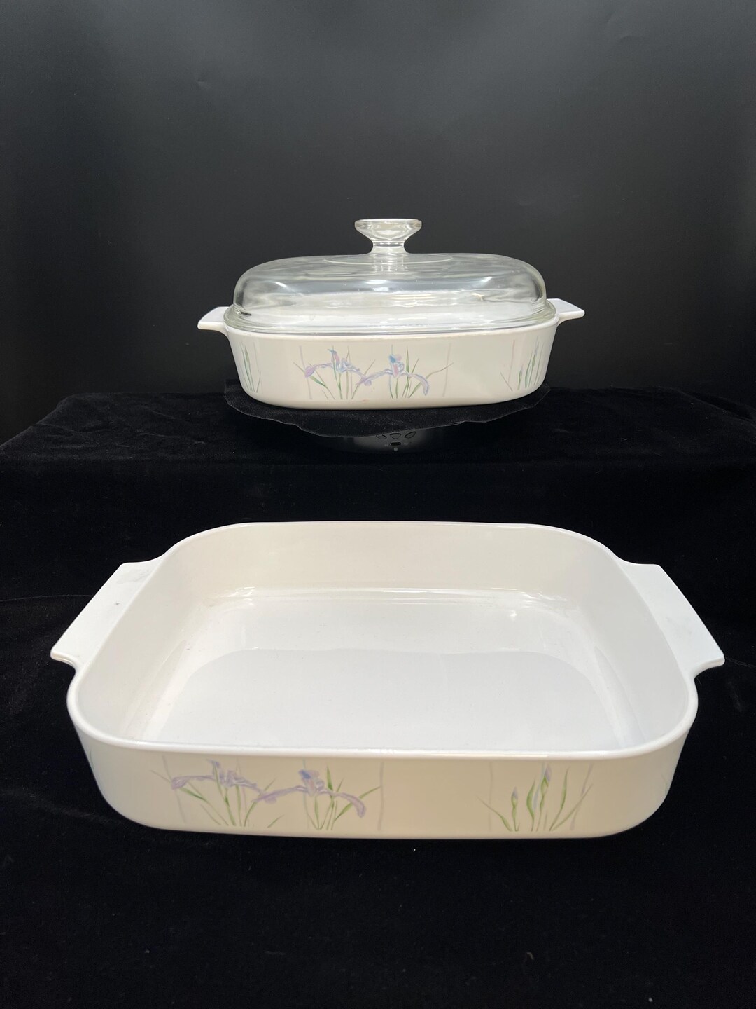 Corning Shadow Iris. A-10-B Casserole With Matching Lid. Lasagna Pan (A ...