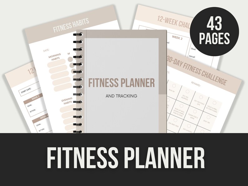 Printable Digital Fitness Planner,workout Journal,weight Loss Tracker ...